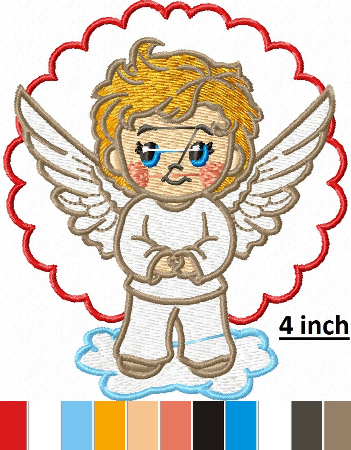 Angel With Wings Machine Embroidery Design This is Not a Real - Etsy