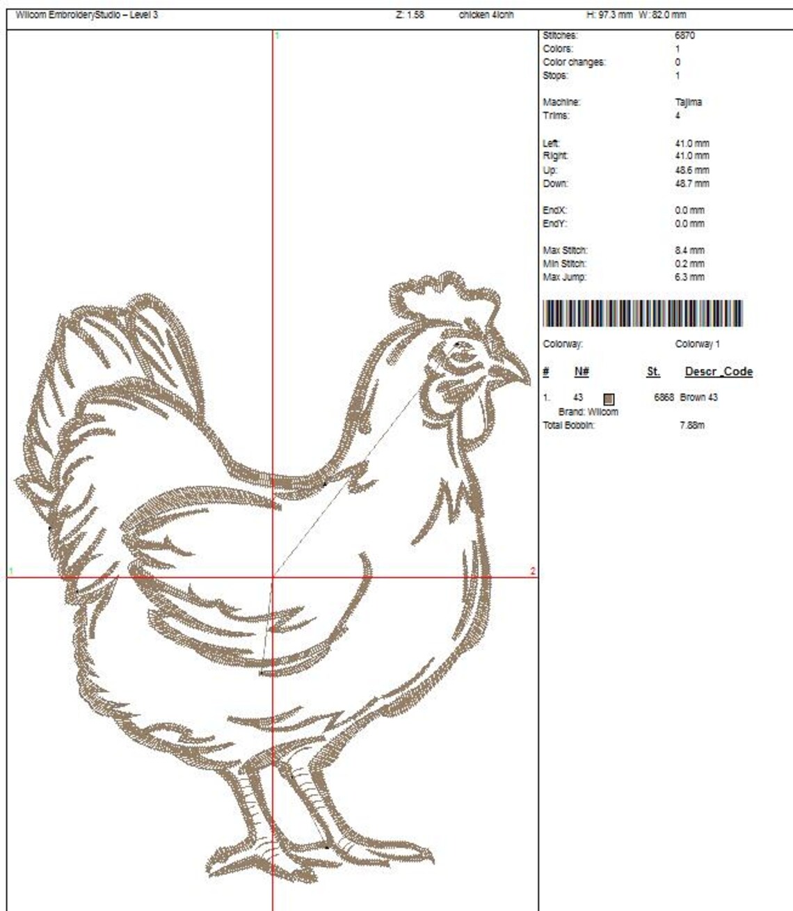Chicken Machine Embroidery Design Machine Embroidery Design, This is ...