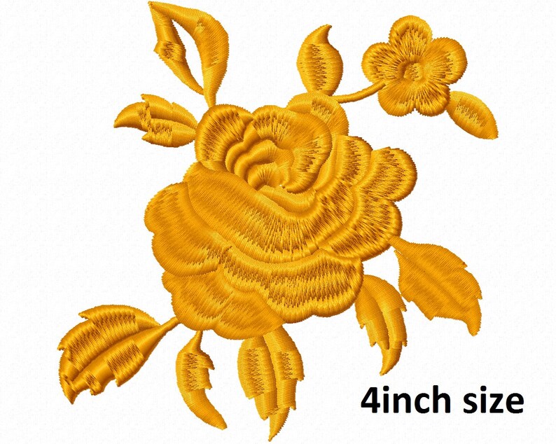 Golden Rose Machine Embroidery Design, This is Not a Real Product ...