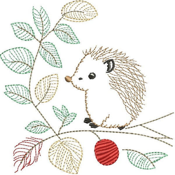 Hedgehog Embroidery Design - Etsy