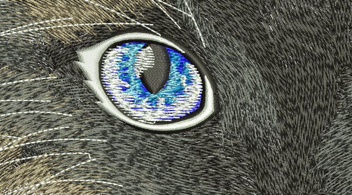 Cat With Blue Eyes Machine Embroidery Designs, Tested, This is Not a ...