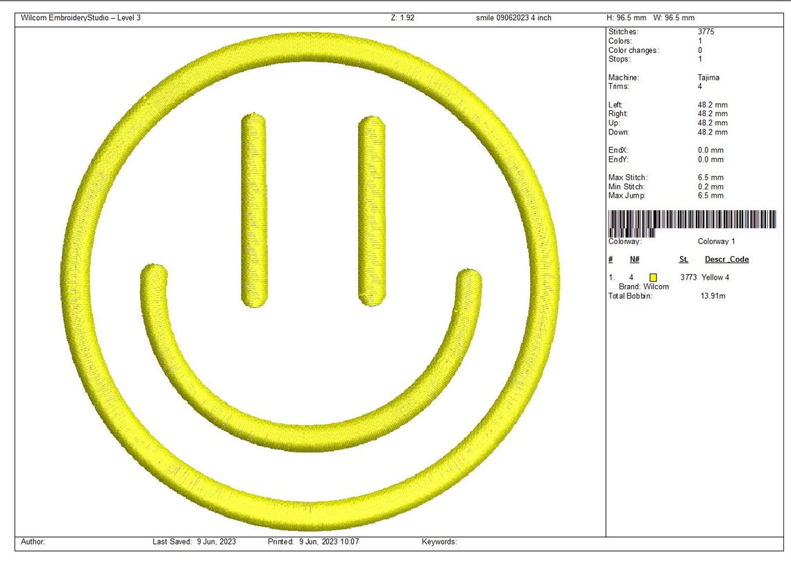 Smile Machine Embroidery Design, This is Not a Real Product, These Are ...