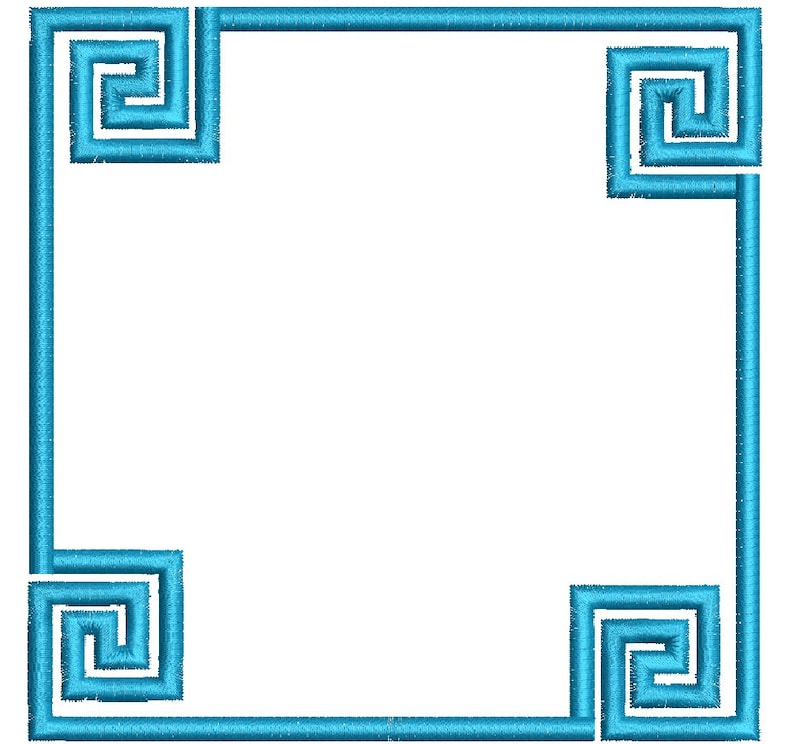 Greek Key Monogram Frame Machine Embroidery Design This is - Etsy