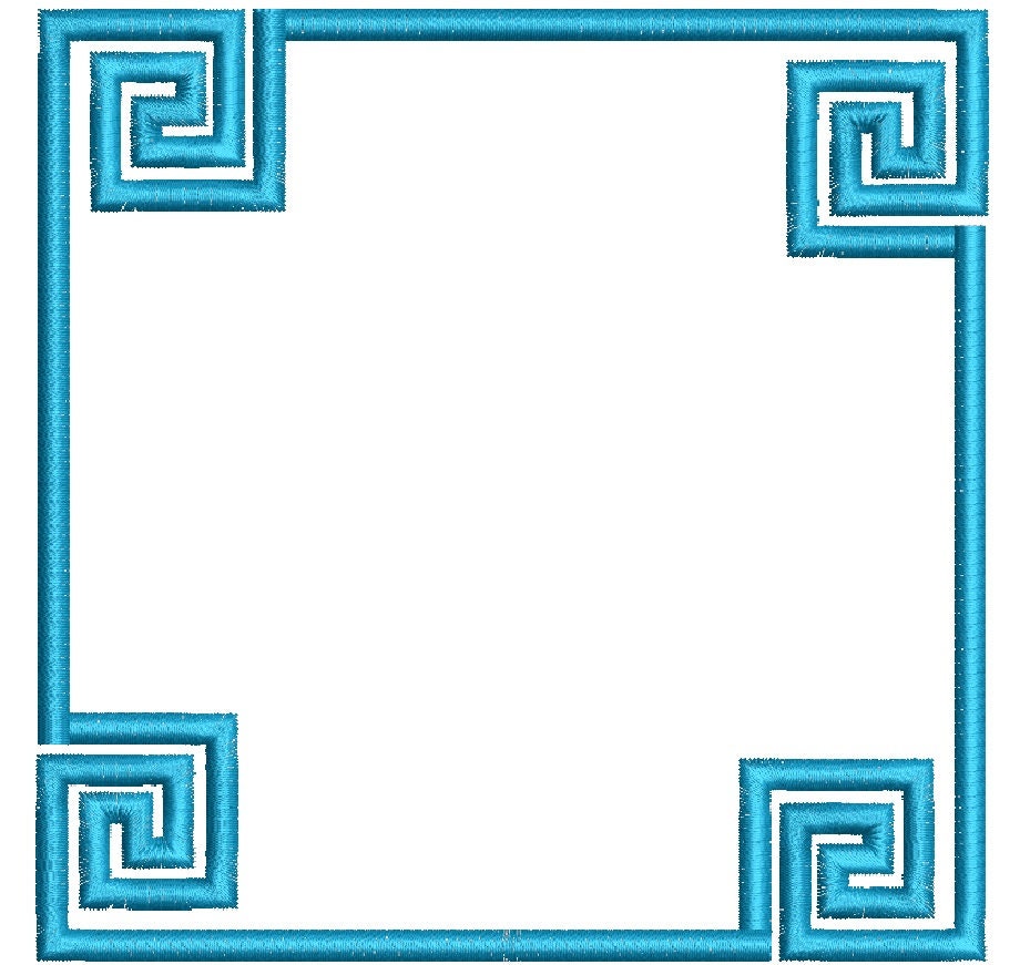 Greek Key Monogram Frame Machine Embroidery Design This is - Etsy