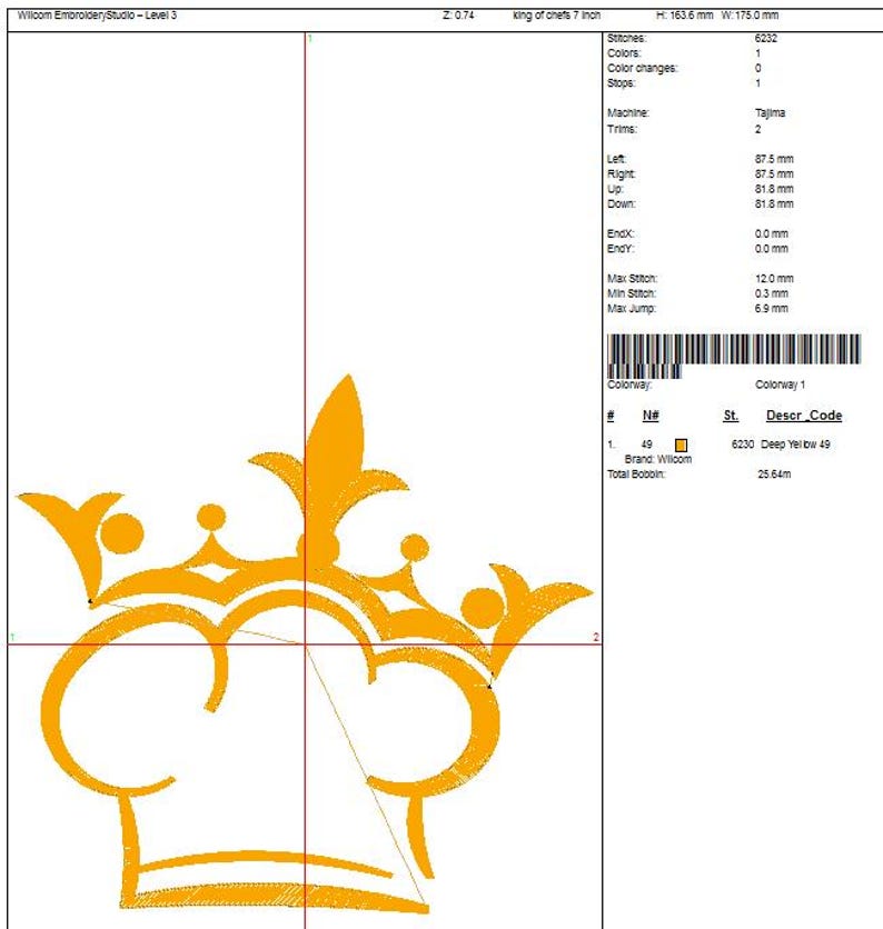 King of Chefs Machine Embroidery Design, This is Not a Real Product ...