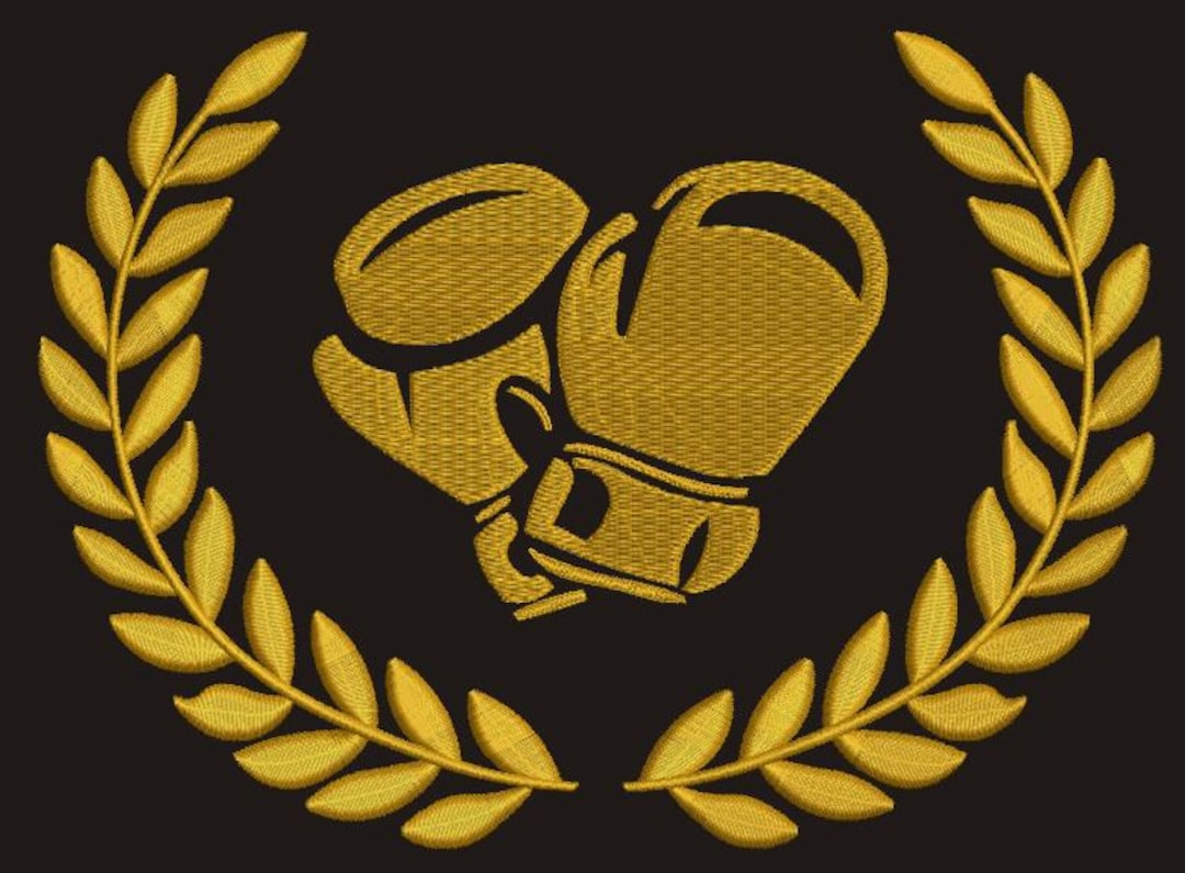 Boxing Gloves and Laurel Wreath Embroidery Design, Instant Download - Etsy