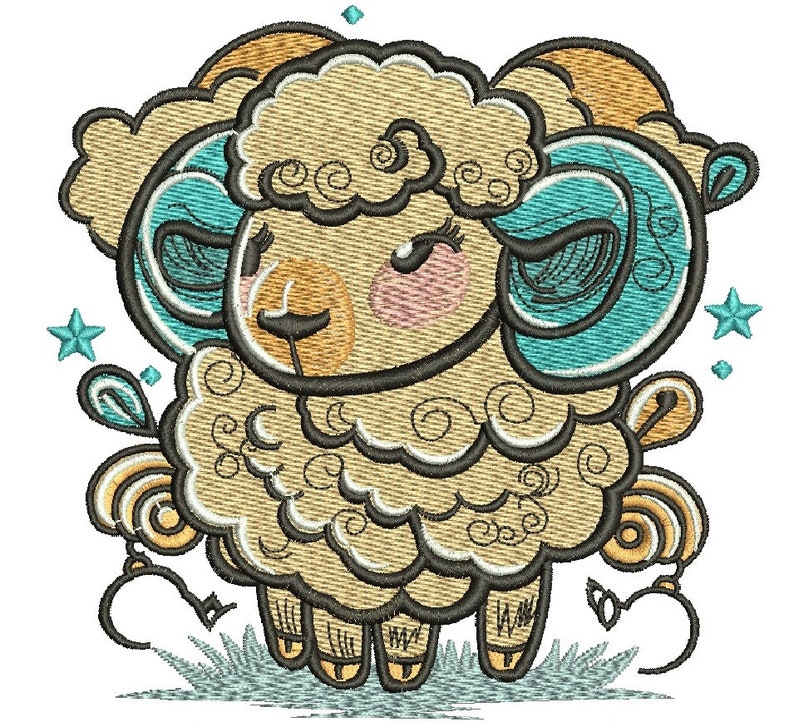 Ram Sheep Machine Embroidery Design This is Not a Real - Etsy