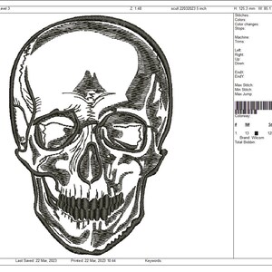 Scull Machine Embroidery Design, This is Not a Real Product, These Are ...