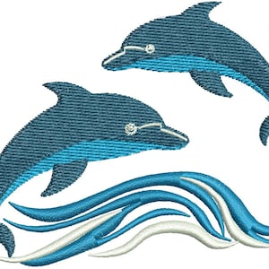 Dolphin and Waves Machine Embroidery Design This is Not a - Etsy