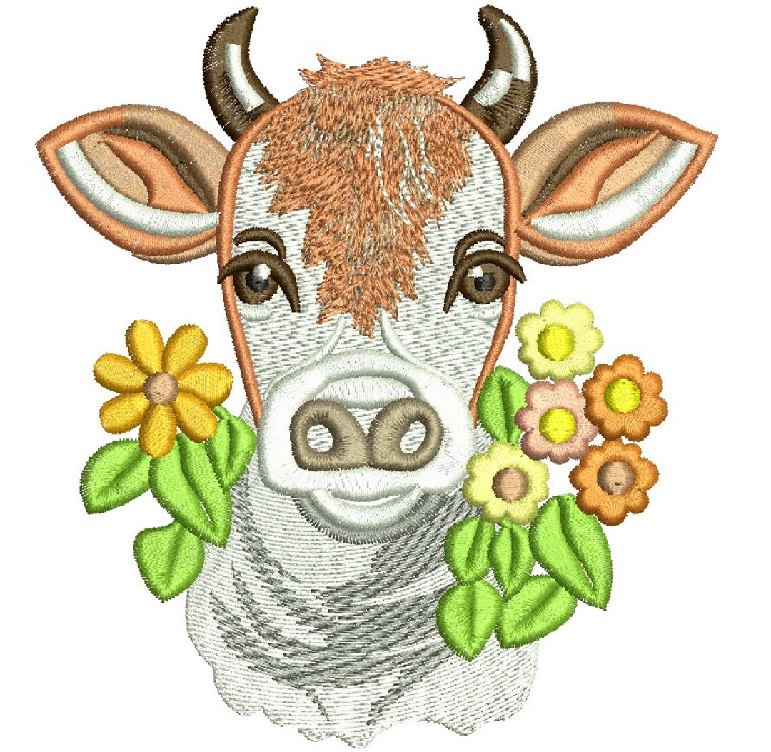 Cow Machine Embroidery Design This is Not a Real Product - Etsy