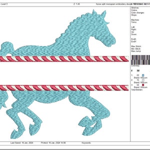 Horse Split Monogram Machine Embroidery Design, This is Not a Real ...