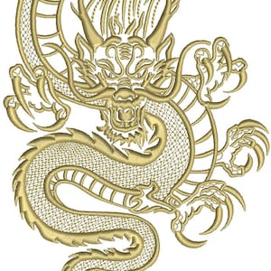 Oriental Dragon Eastern Dragon, Large Sizes Machine Embroidery Design ...