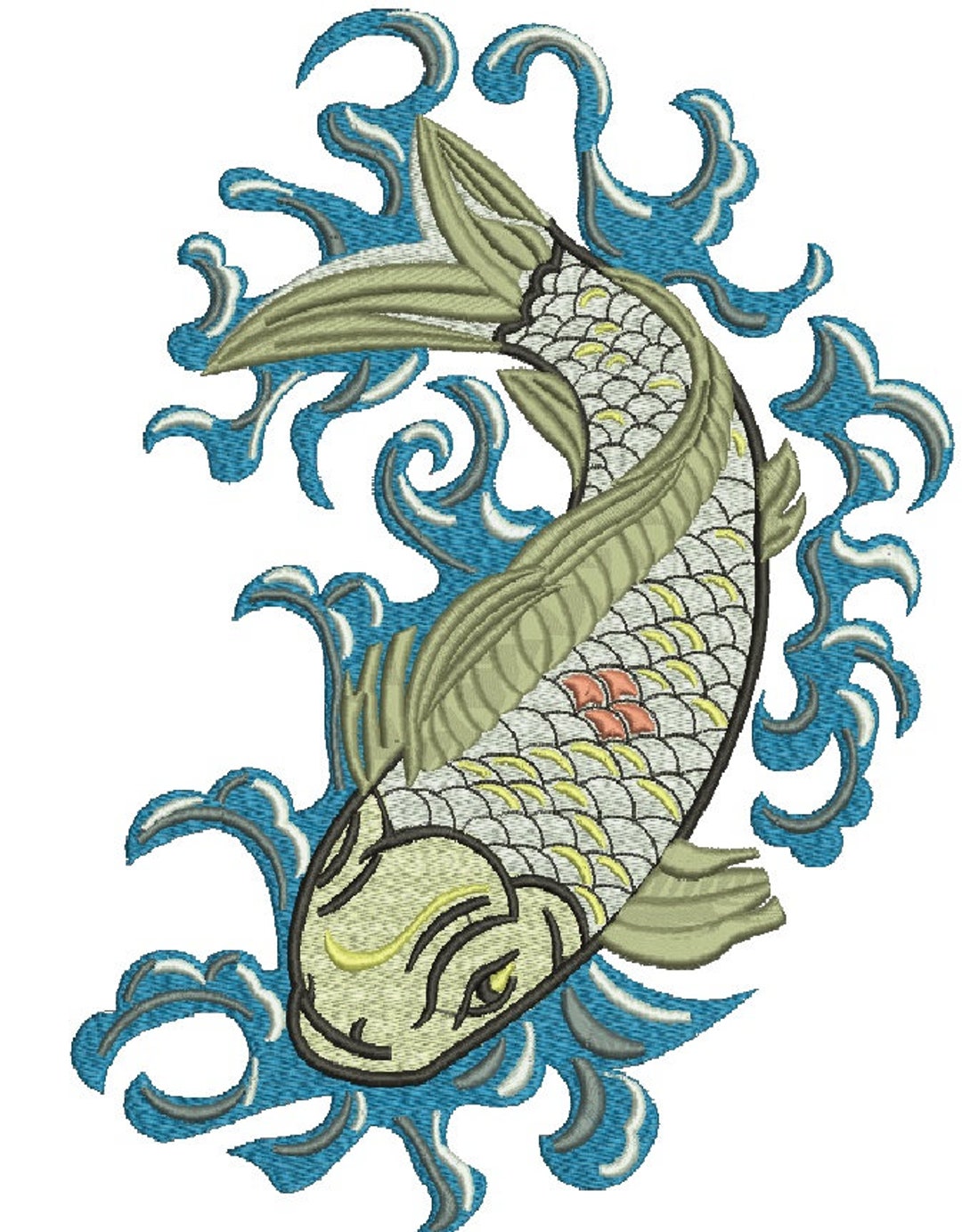 Karp Koi Carp Fish Machine Embroidery Design, This is Not a Real ...