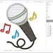 Microphone and Notes Embroidery Design (digital Files) - Etsy