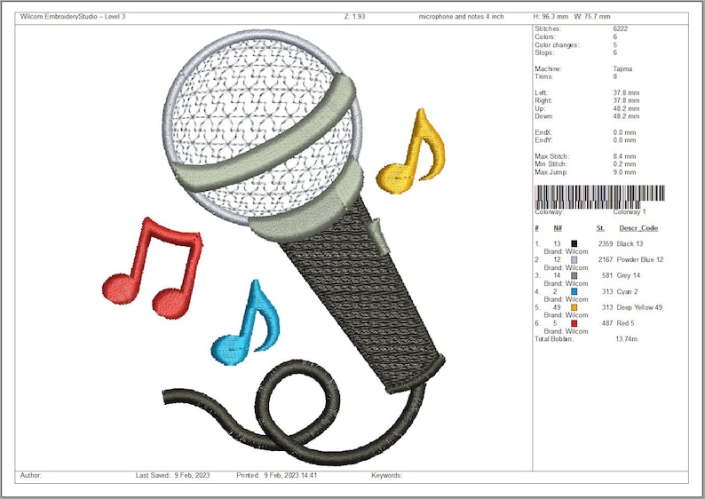 Microphone and Notes Machine Embroidery Design, This is Not a Real ...