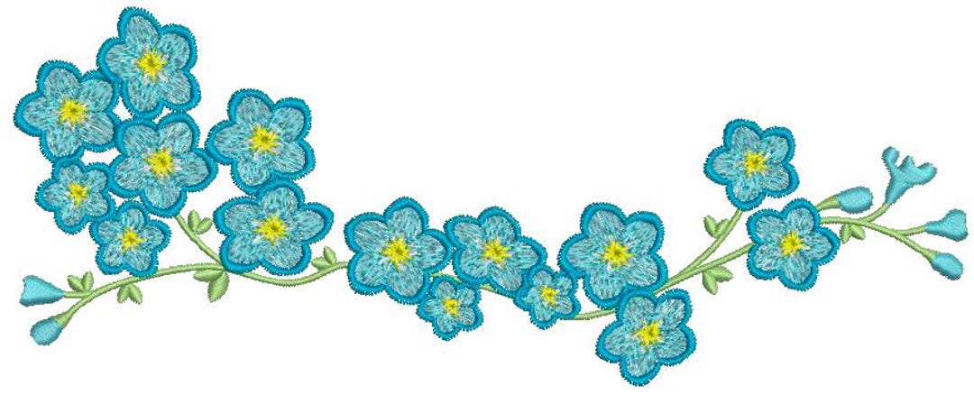 Bouquet of Forget-me-nots Machine Embroidery Design, This is Not a Real ...