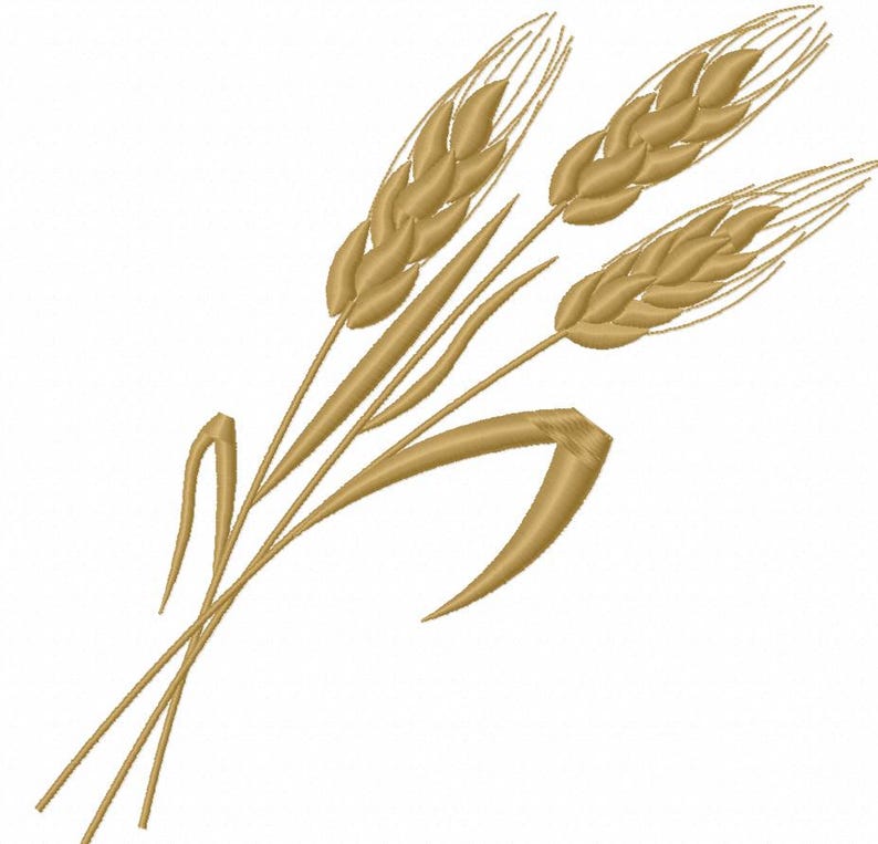 Three Golden Spikelets Machine Embroidery Design, Instant Download - Etsy