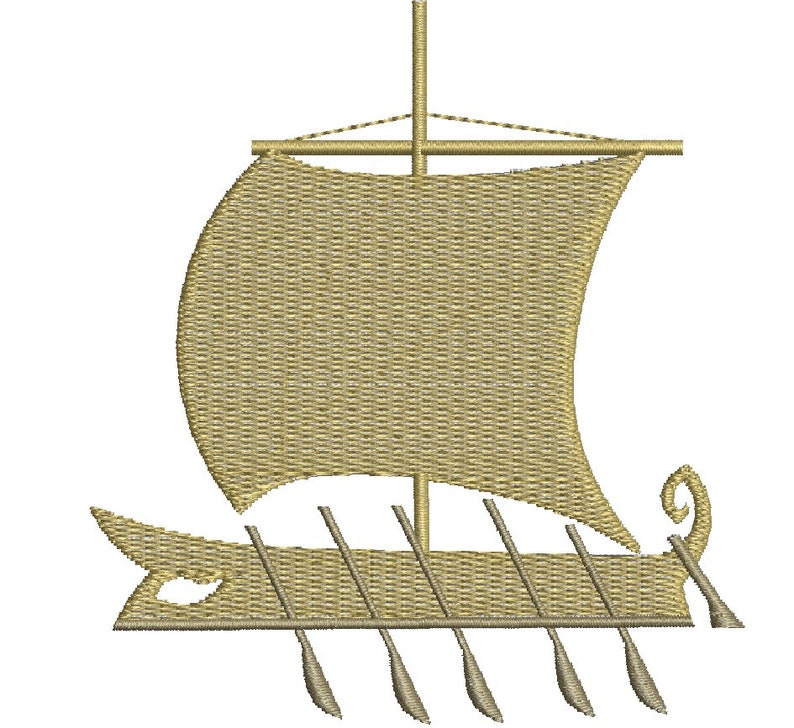 Ancient Greek Boat Argos Machine Embroidery Design, This is Not a Real ...