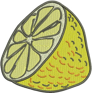 Sliced Lemon Machine Embroidery Design, This is Not a Real Product ...