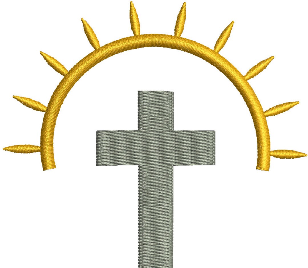 Cross and Sun Machine Embroidery Design, This is Not a Real Product ...