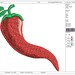 Red Pepper Machine Embroidery Design (digital Files) - Etsy