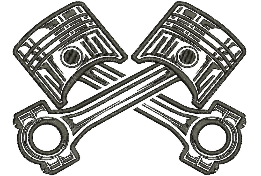 Biker Gift – Crossed Engine Pistons Machine Embroidery Design - Etsy