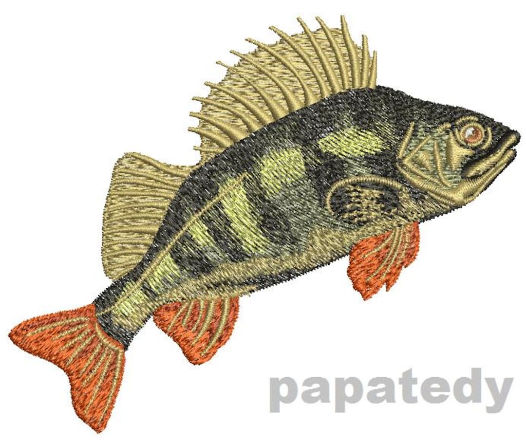 Perch Bass Machine Embroidery Design Instant Download, This is Not a ...