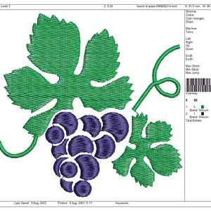 Bunch of Grapes Machine Embroidery Design - This is Not a Real Product ...