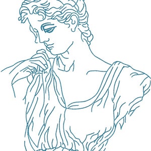 Young Woman Machine Embroidery Design, Ancient Greek Style, This is Not ...