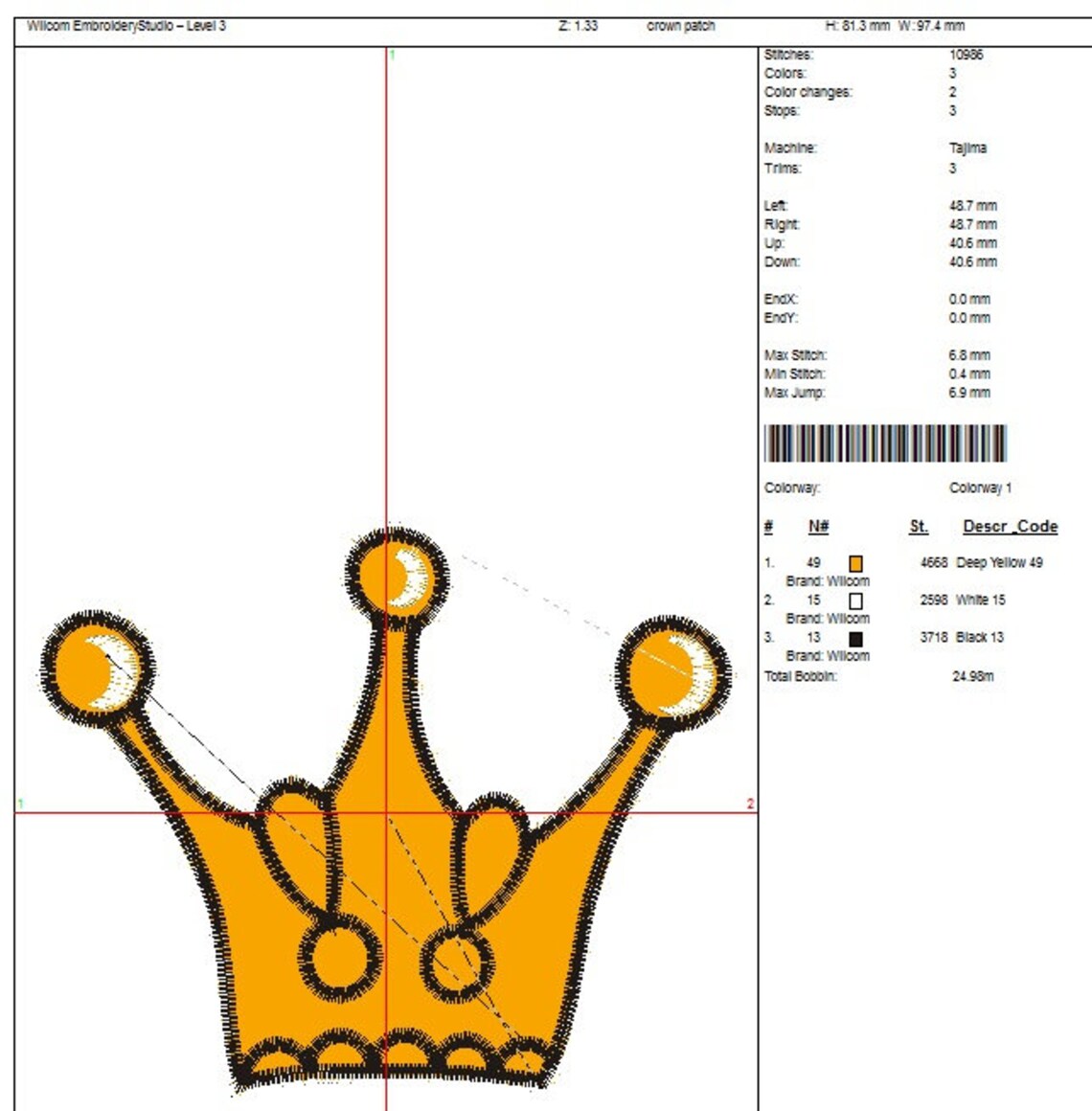 Crown Patch Machine Embroidery Design This is Not a Real - Etsy