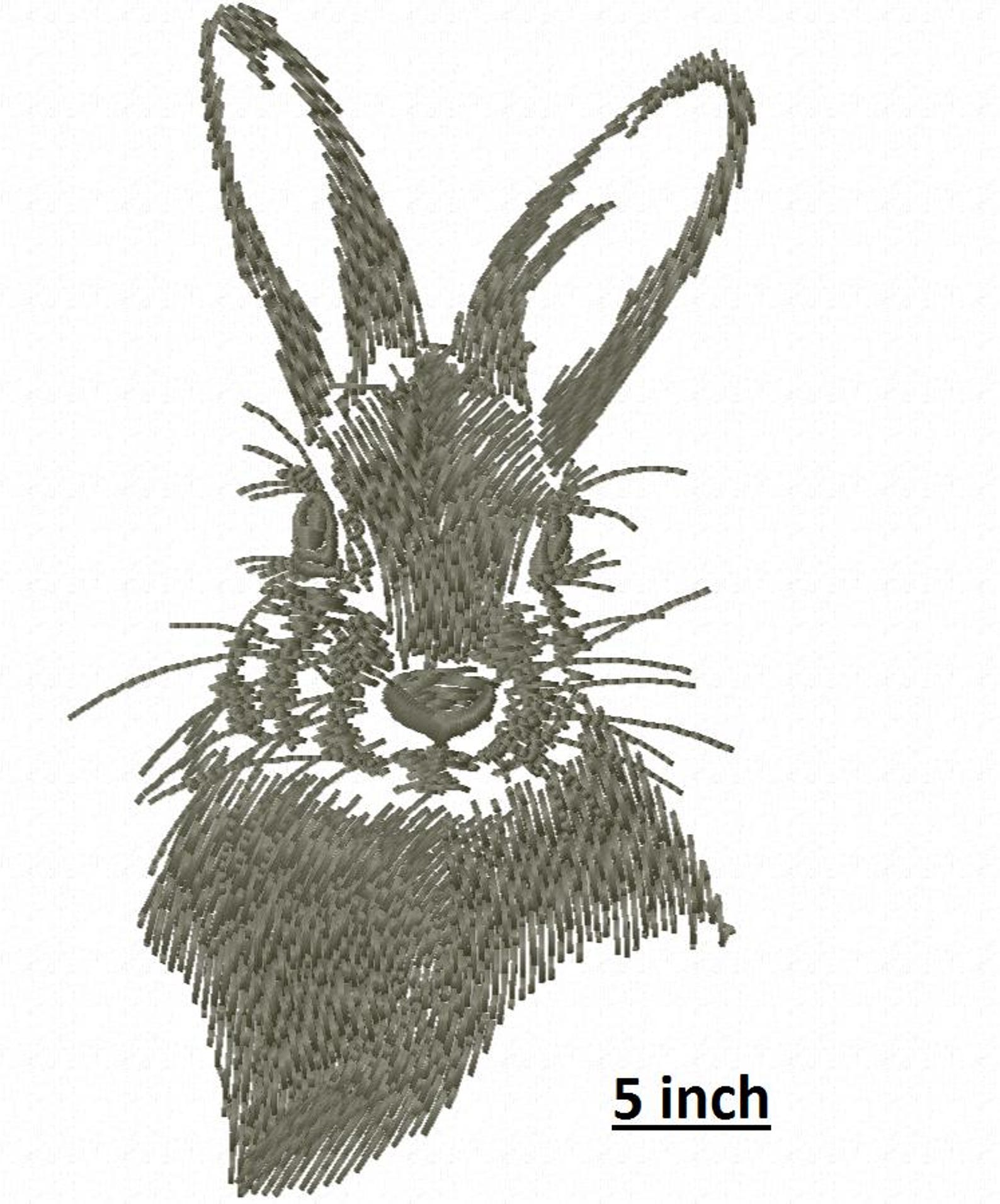 Rabbit Wild Hare Machine Embroidery Design, This is Not a Real Product ...