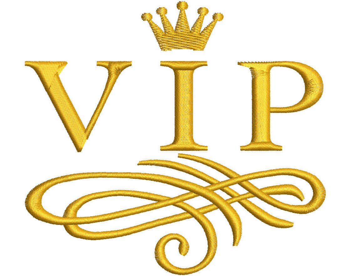 Inscription VIP Crown and Lace Curlicue Machine Embroidery Design, This ...