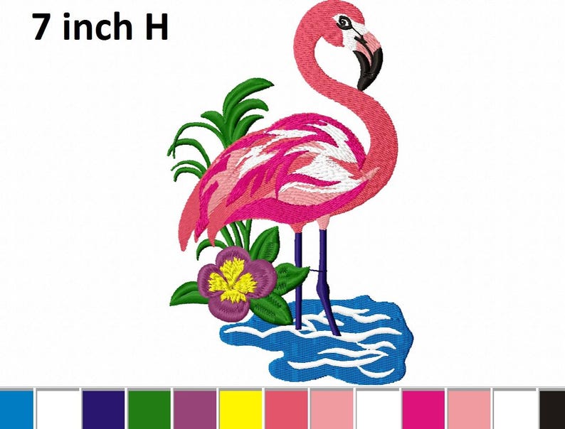 Flamingo Machine Embroidery Design, This is Not a Real Product, These ...