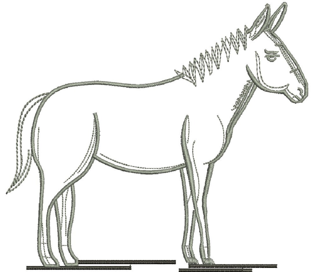 Mule Donkey Machine Embroidery Design, This is Not a Real Product ...