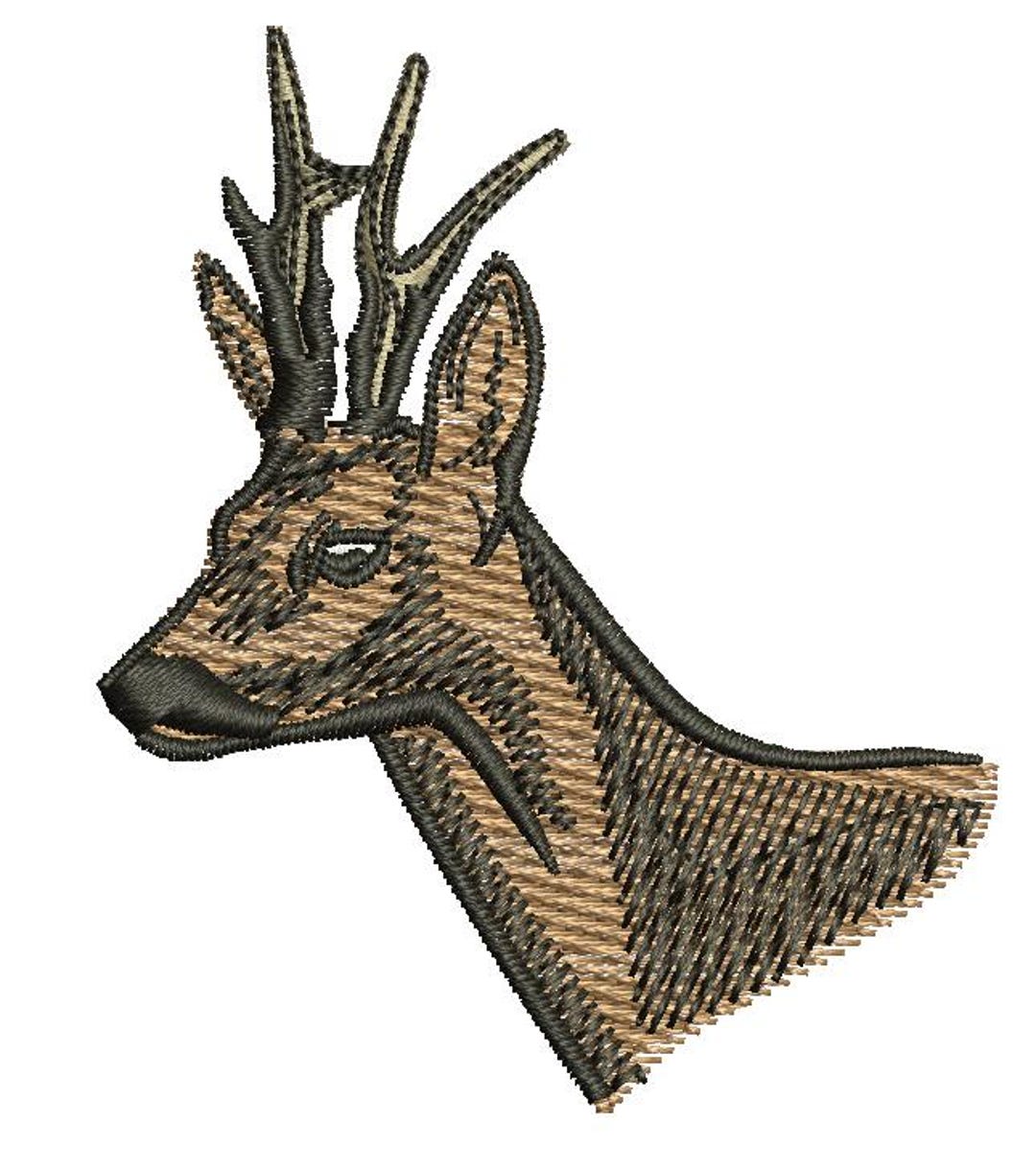 Cute Doe Deer Head With Hat Machine Embroidery Design - Three Adorable ...