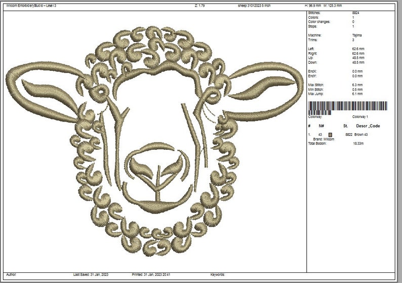 Sheep Machine Embroidery Design, This is Not a Real Product, These Are ...