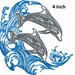Dolphin and Waves Machine Embroidery Design, This is Not a Real Product ...