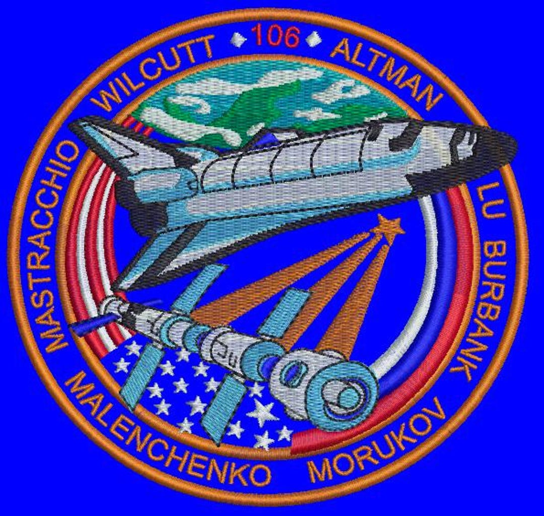 STS-106 Space Shuttle International Space Station Machine Embroidery ...