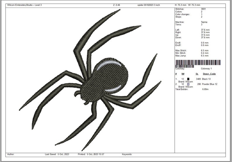 Spider Machine Embroidery Design, This is Not a Real Product, These Are ...