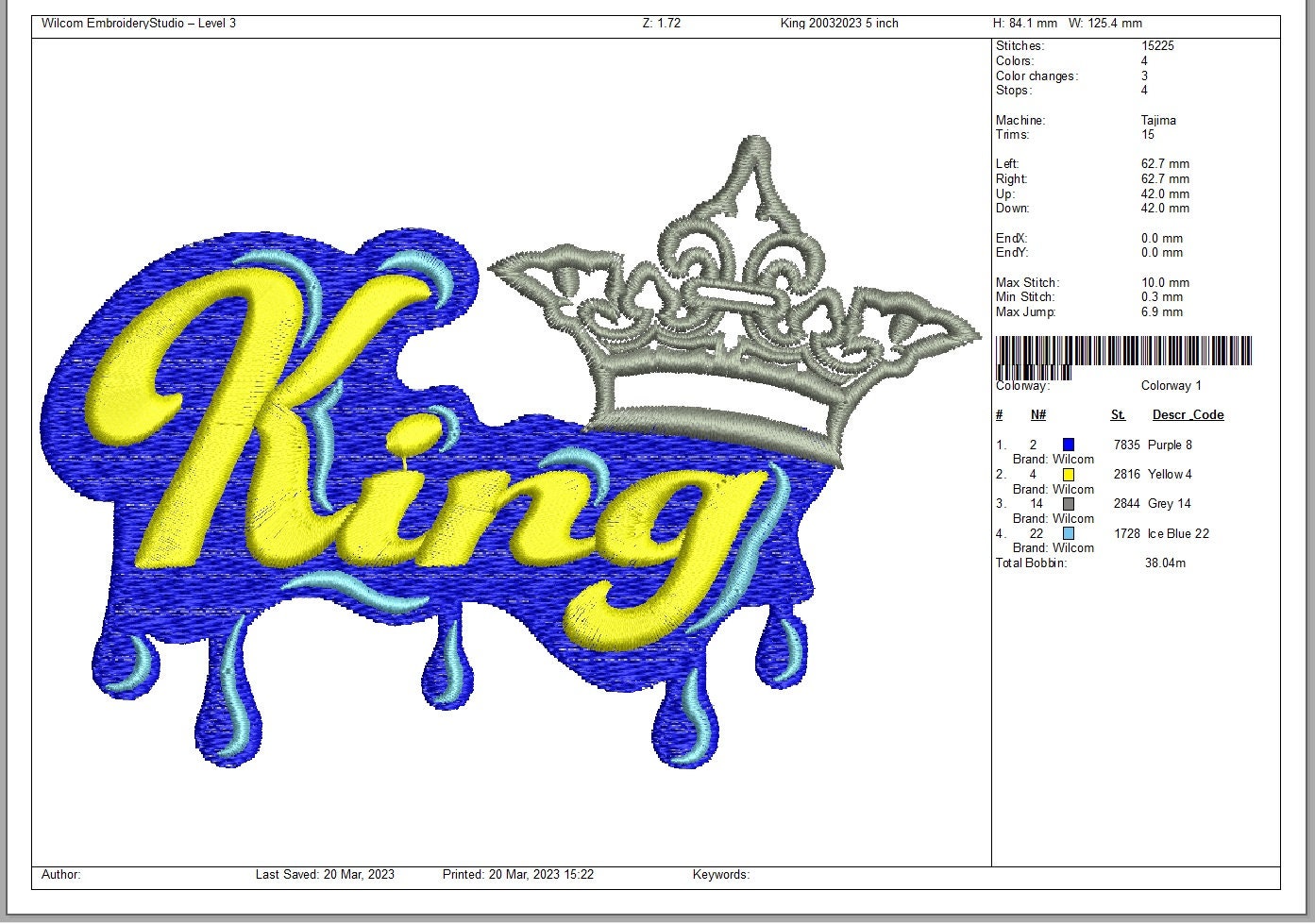 King With Crown Machine Embroidery Design, This is Not a Real Product ...