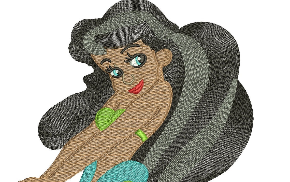 Mermaid Machine Embroidery Design This is Not a Real Product - Etsy