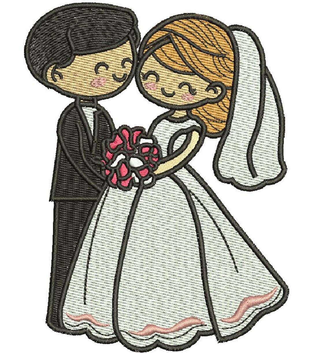 Bride and Groom Wedding Machine Embroidery Design, This is Not a Real ...