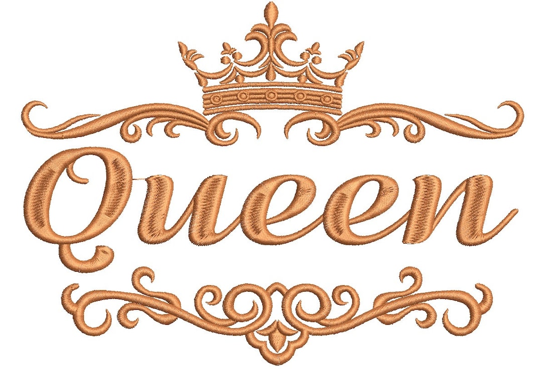 Queen With Crown Machine Embroidery Design, This is Not a Real Product ...