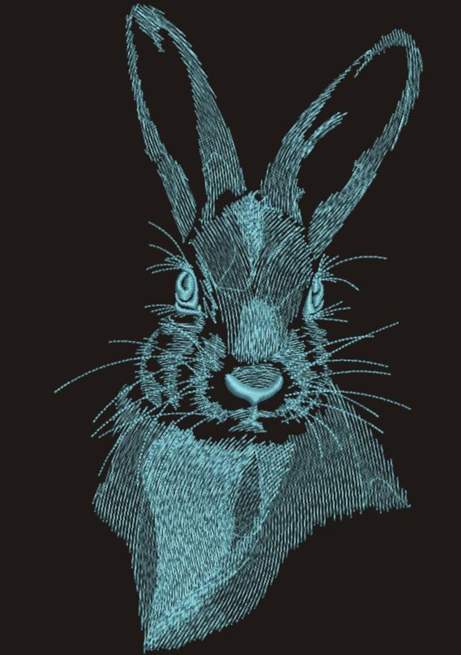 Rabbit Wild Hare Machine Embroidery Design, This is Not a Real Product ...