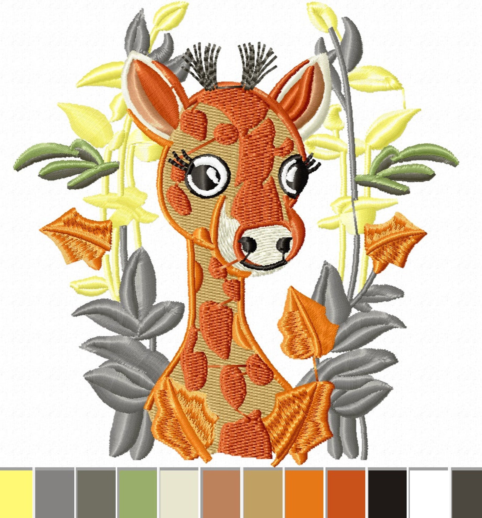 Giraffe Machine Embroidery Design This is Not a Real Product - Etsy