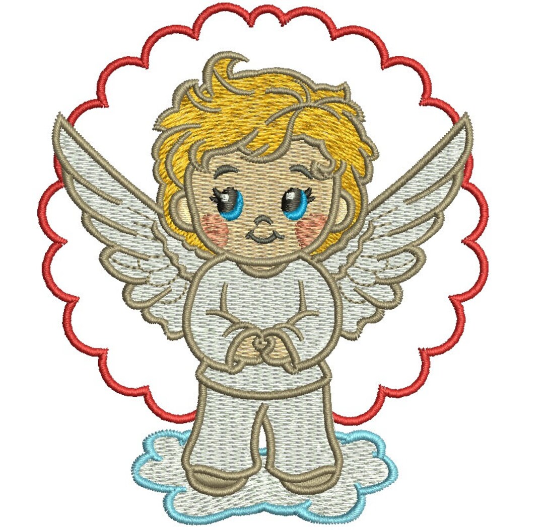 Angel With Wings Machine Embroidery Design, This is Not a Real Product ...