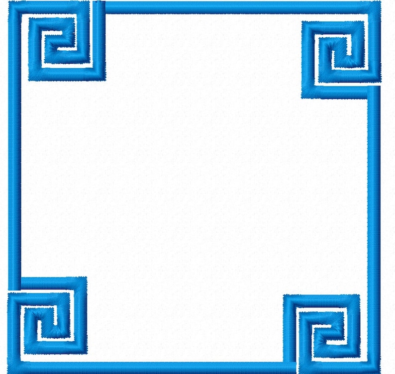 Greek Key Monogram Frame Machine Embroidery Design This is - Etsy