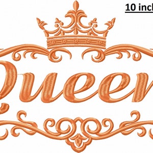 Queen With Crown Machine Embroidery Design, This is Not a Real Product ...