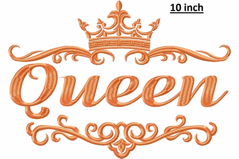 Queen With Crown Machine Embroidery Design, This is Not a Real Product ...
