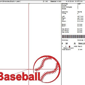 Baseball Machine Embroidery Design, This is Not a Real Product, These ...